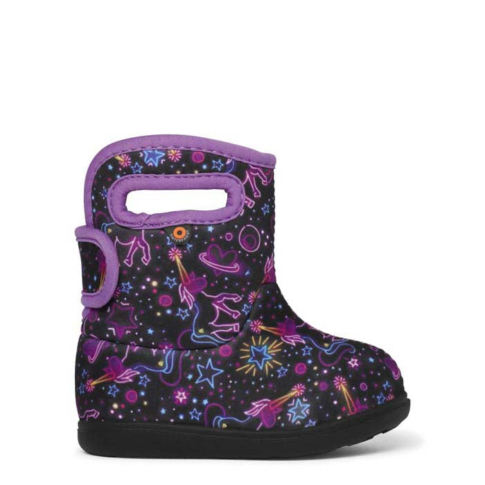 Little Girl Bogs Baby Bog II Neon Unicorn in Black Multi – Lucky Shoes