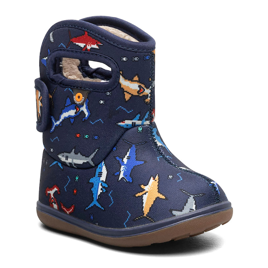 Little Boy Bogs Baby Bog II Pixel Shark in Navy – Lucky Shoes